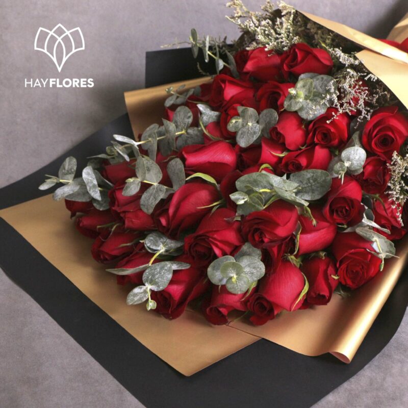 Ramo 50 Rosas Rojas FRANCES - Florería de León